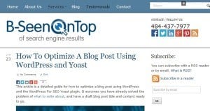 How To Optimize a Blog Post Using Wordpress and Yoast