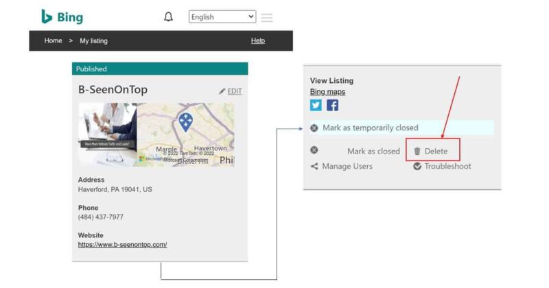 How to Remove a Business Listing From Your Bing Places Dashboard